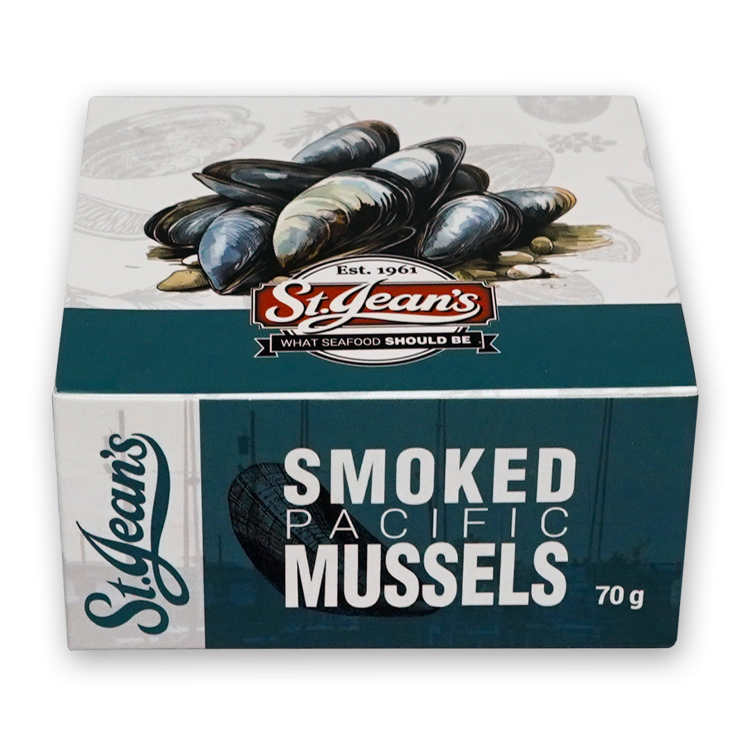 St Jeans Smoked Mussels, 70gr – North Sea Fish & Farms